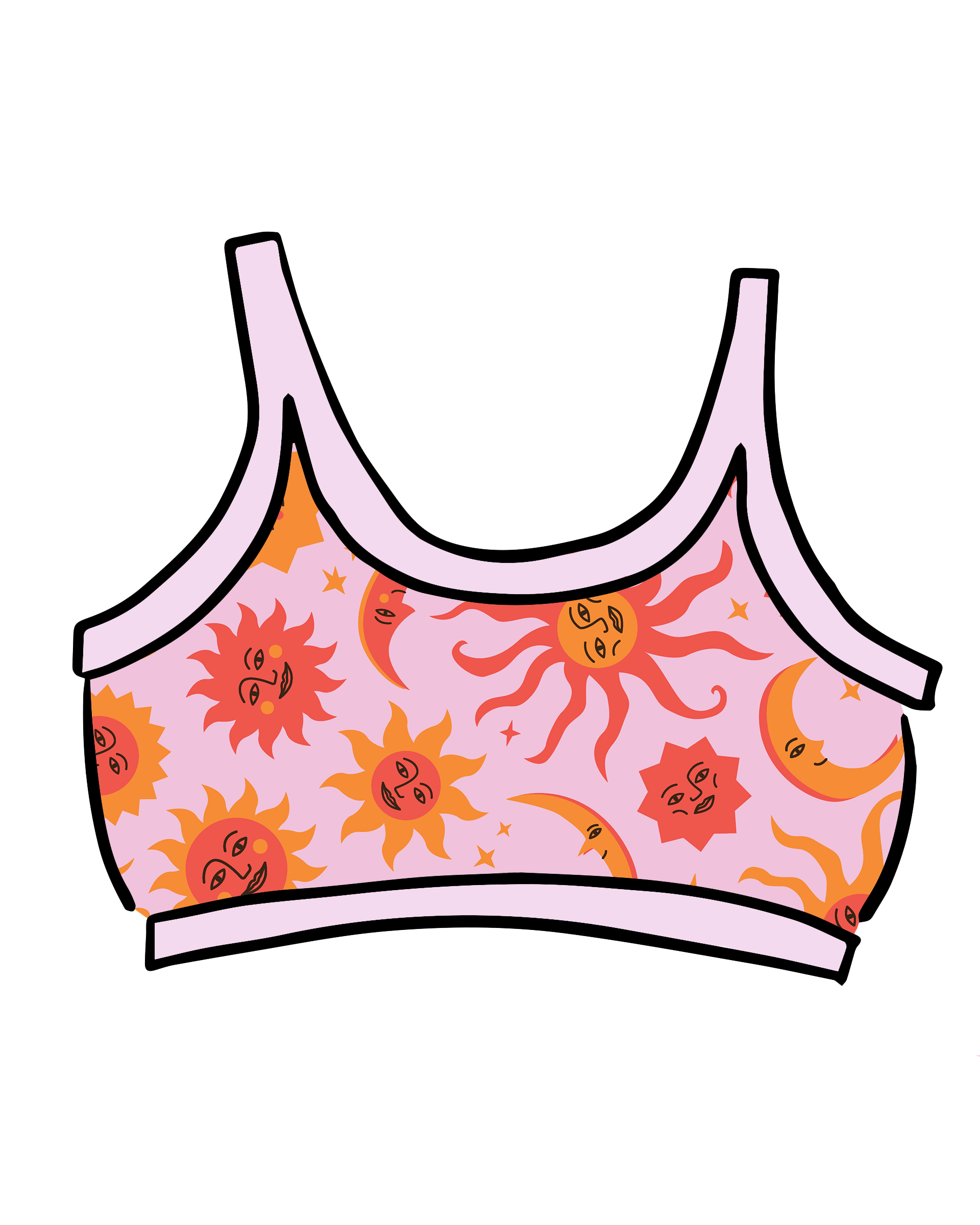 Luna y Sol Print Organic Cotton Longline Bra | Thunderpants ...