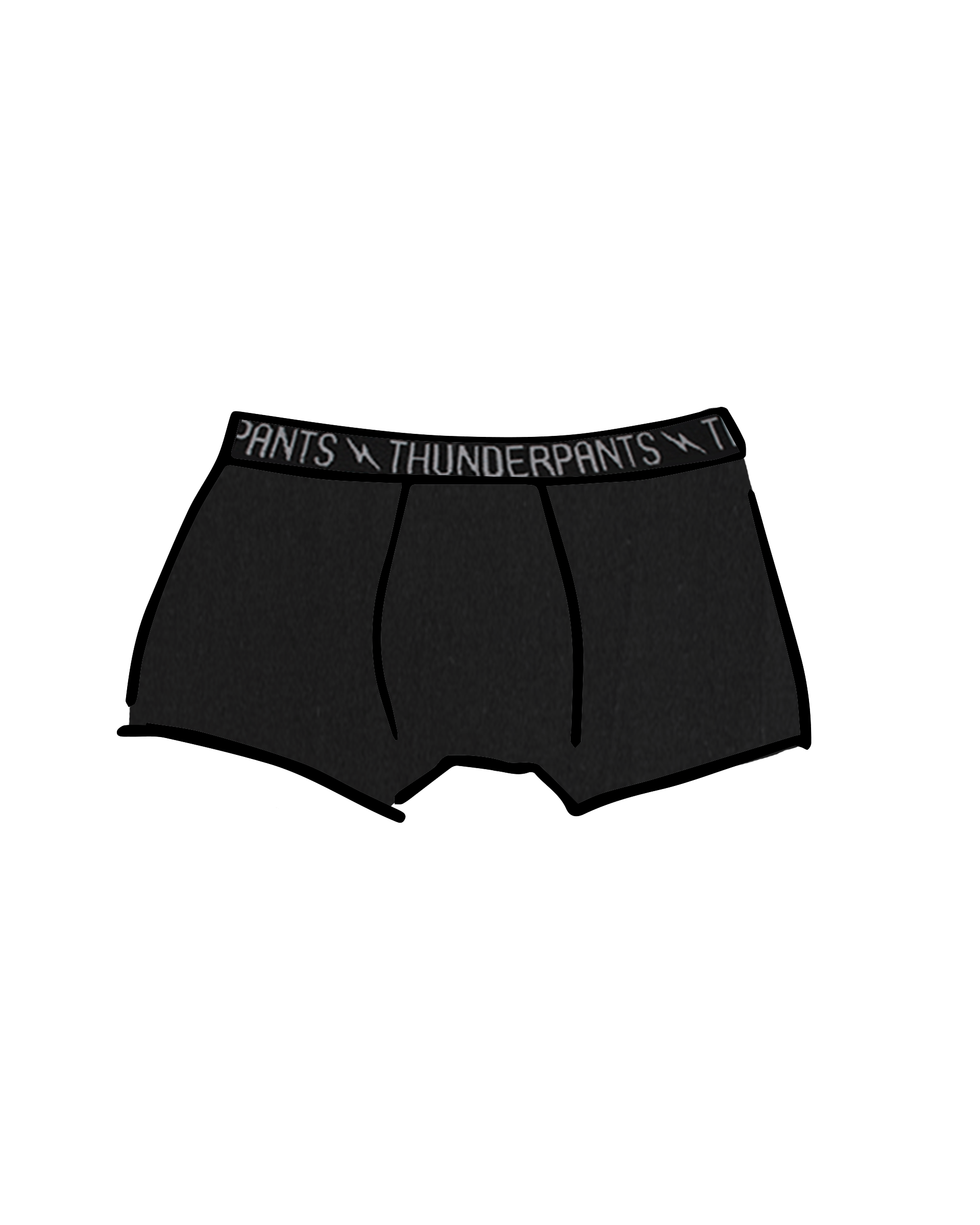 Kid's Boxer Brief Plain Black – Thunderpants USA